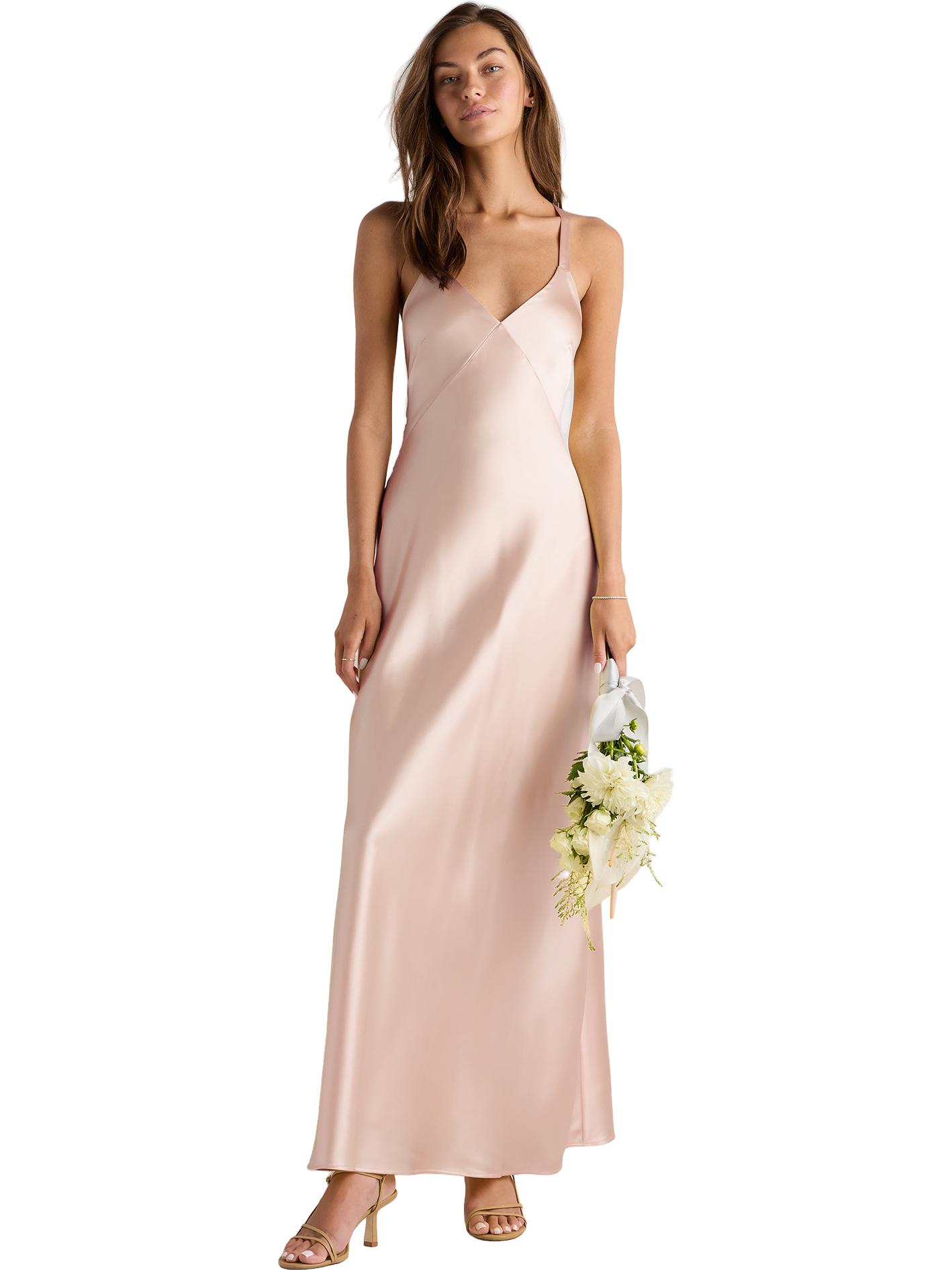 QUINCE Bianca Stretch Satin Maxi Dress